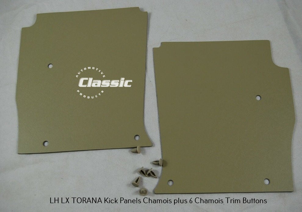 HOLDEN LH LX Side Kick Panels CHAMOIS (pair) Inc 4 CHAMOIS Trim Button ...