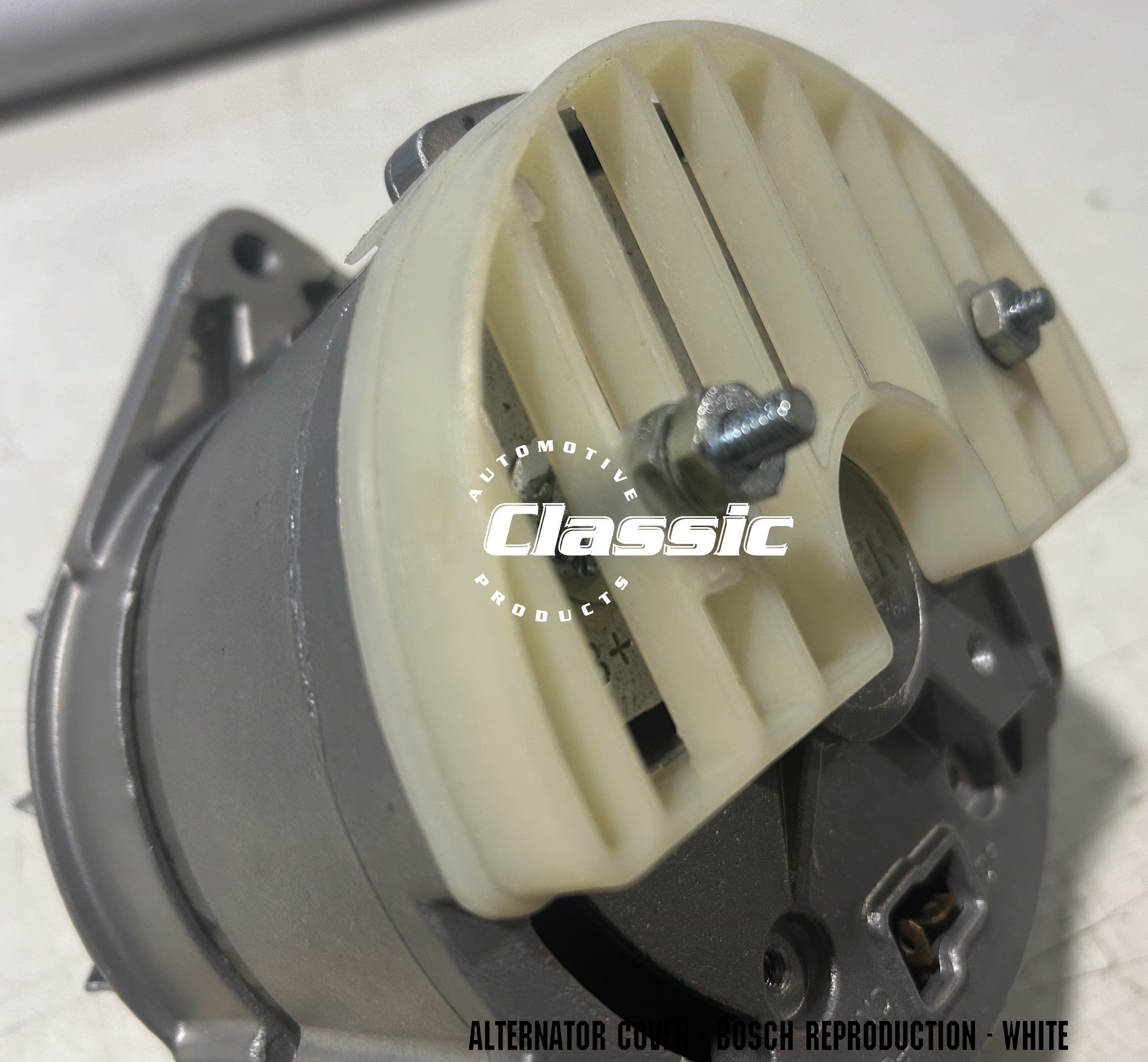 ALTERNATOR COVER BOSCH REPRODUCTION - WHITE – Classic Automotive Products